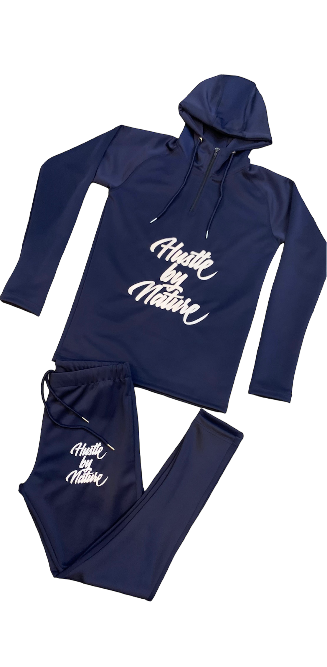 -Hooded Tracksuit (Navy) – Hustle By Nature